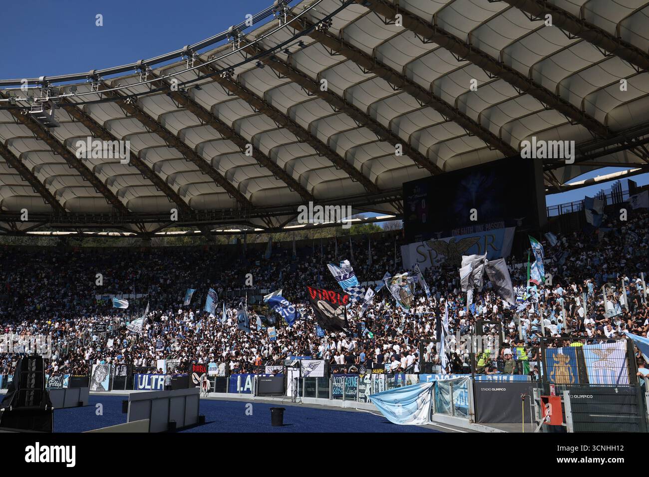 Rome, Italy September 21, 2025: Curva Nord Lazio supporters waving ...