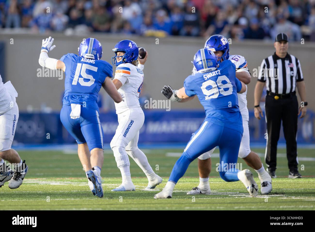 September 20, 2025: Boise State quarterback Maddux Madsen (4) throws a ...