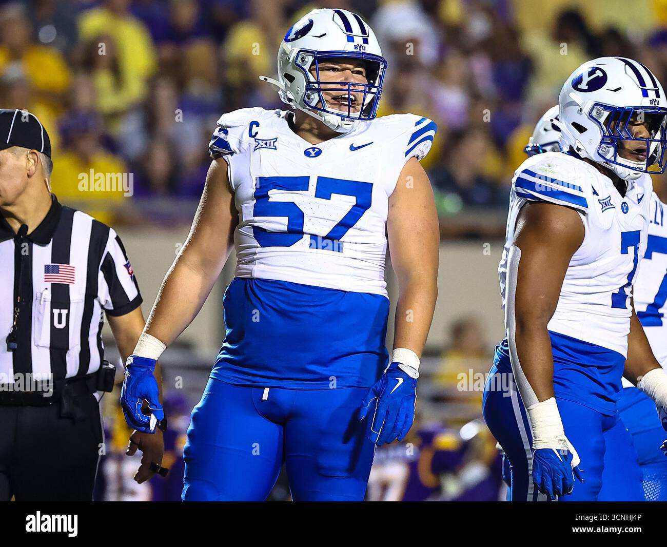 September 20, 2025: BYU defensive tackle Keanu Tanuvasa (57) in between ...