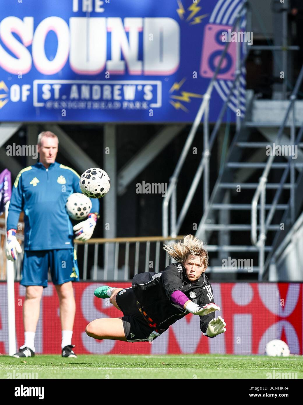 13, Claudia Moan of Newcastle United at warm up during the WSL2 match ...