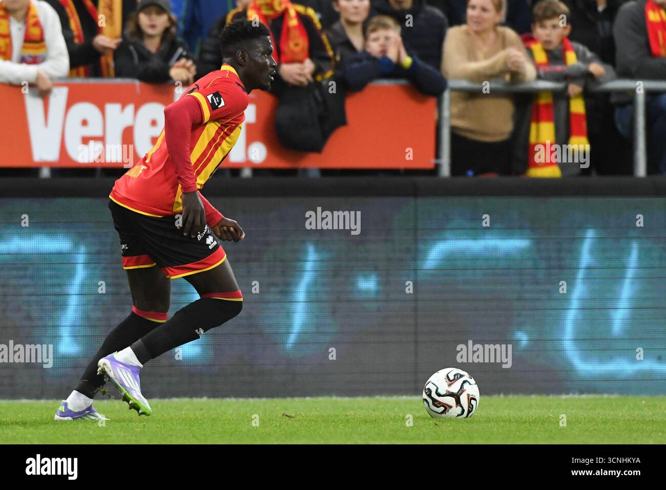 Mechelen's Gora Diouf pictured in action during a soccer match between ...
