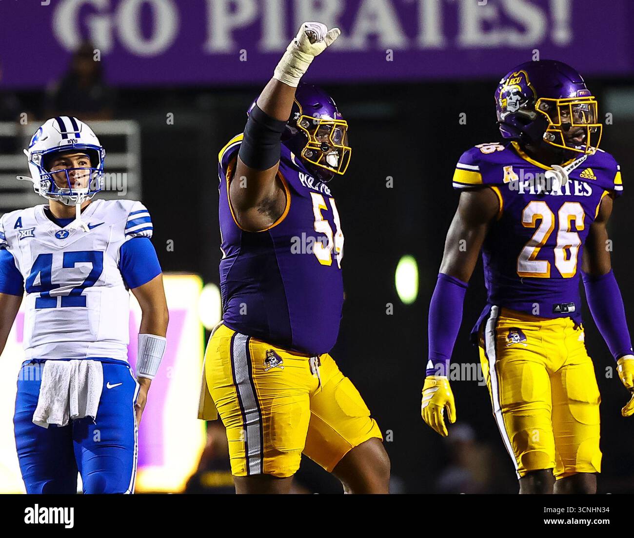 September 20, 2025: Eastern Carolina defensive lineman Zion Wilson (54 ...
