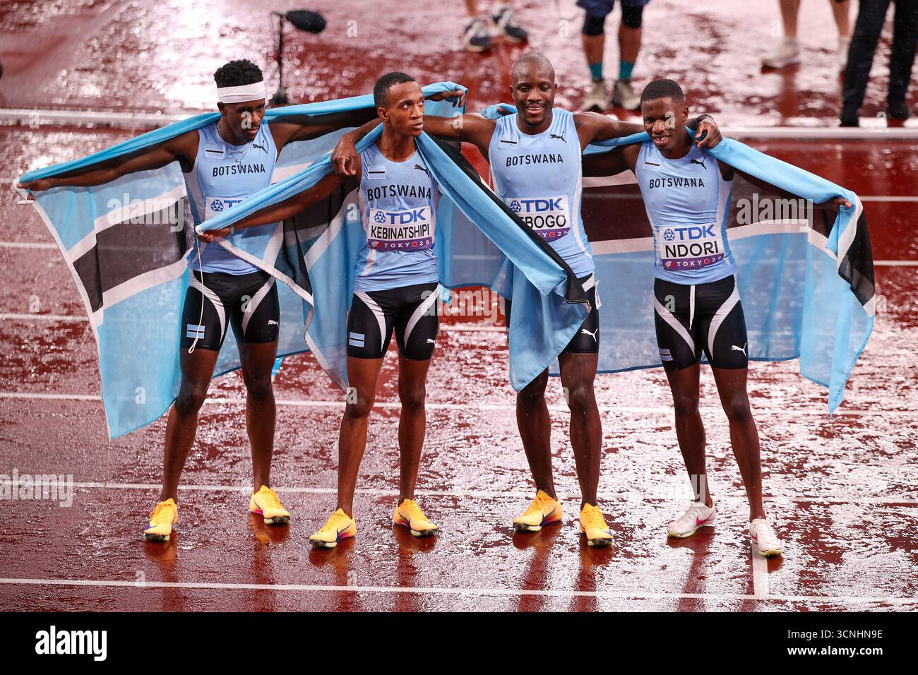 The Botswanan 4 x 400m relay team (L-R) Lee Bhekempilo EPPIE, Busang ...