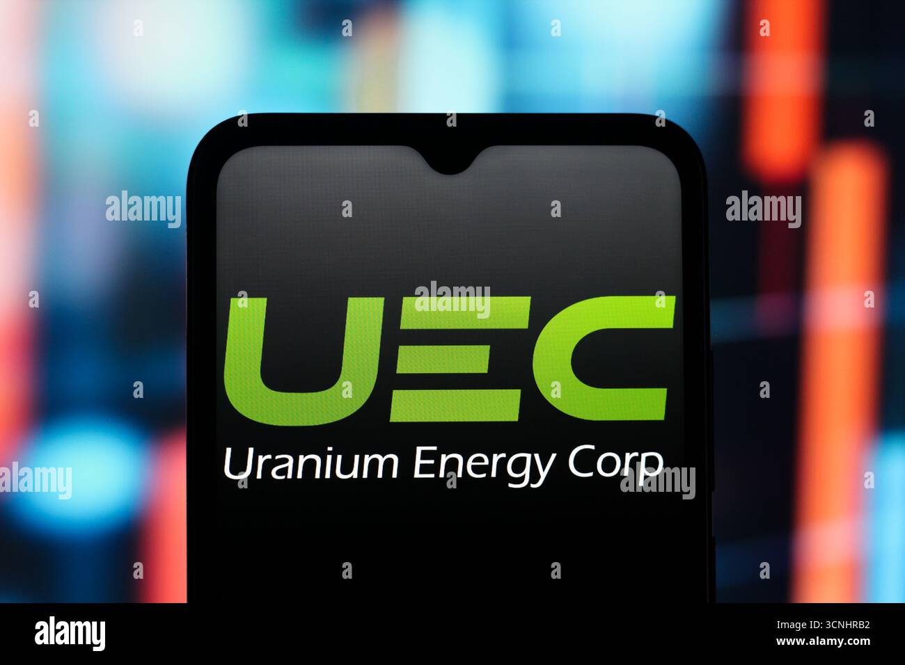 In this photo illustration, the Uranium Energy Corporation (UEC) logo ...