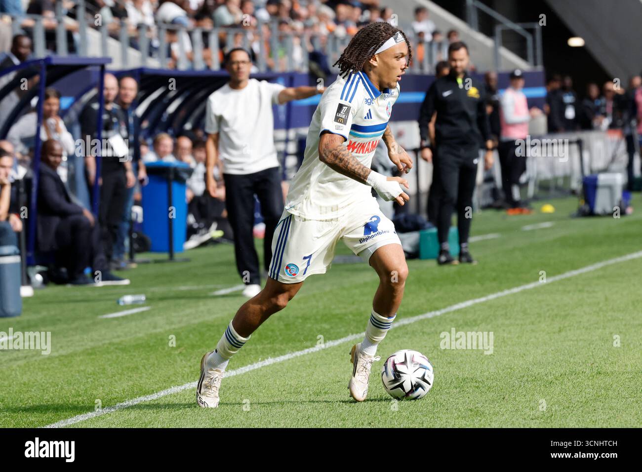 Strasbourg’s Diego Moreira during the 2025-26 French soccer League One ...