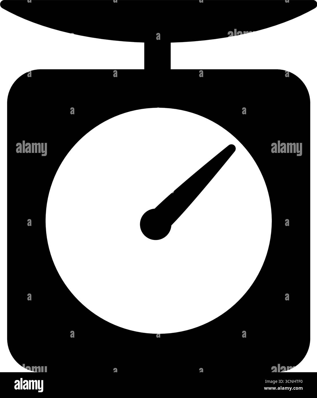Kitchen scale with analog dial, silhouette - vector icon Stock Vector ...