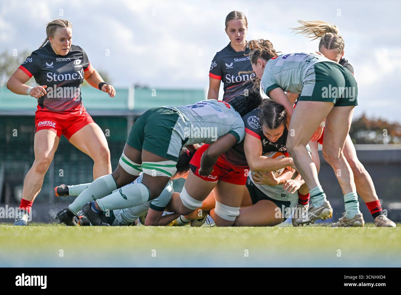 Barnet, Eangland, September 21th 2025: Saracens Women in action against ...