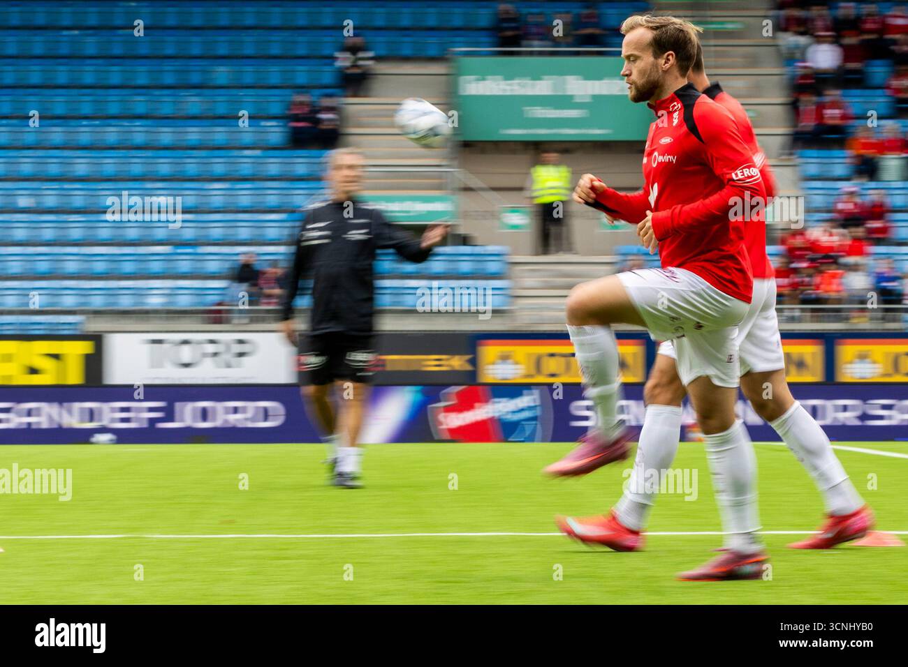 Sandefjord 20250920. Fire before the elite football match between ...