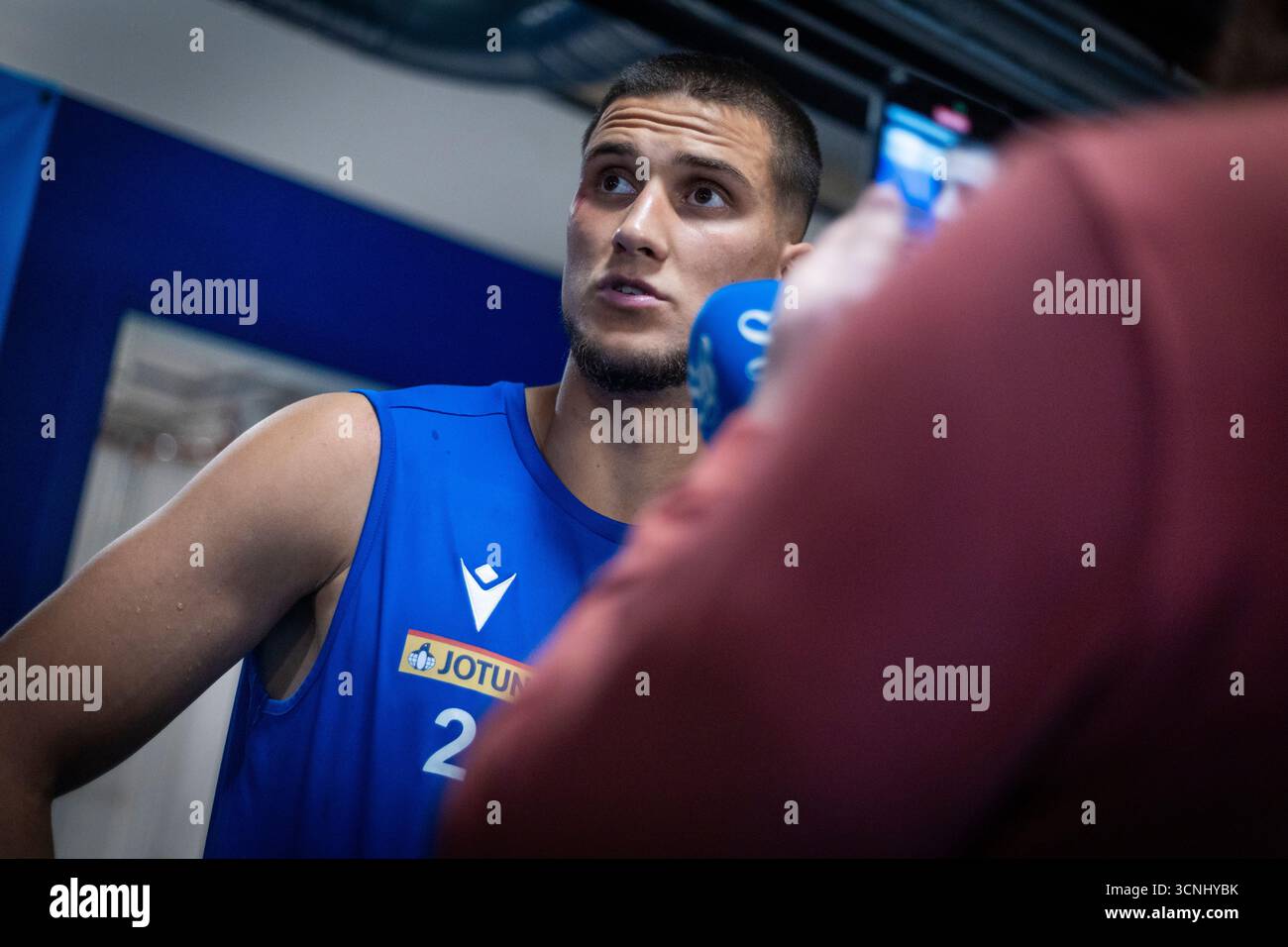Sandefjord 20250920. Sandefjord's Zinedin Smajlovic after the elite ...