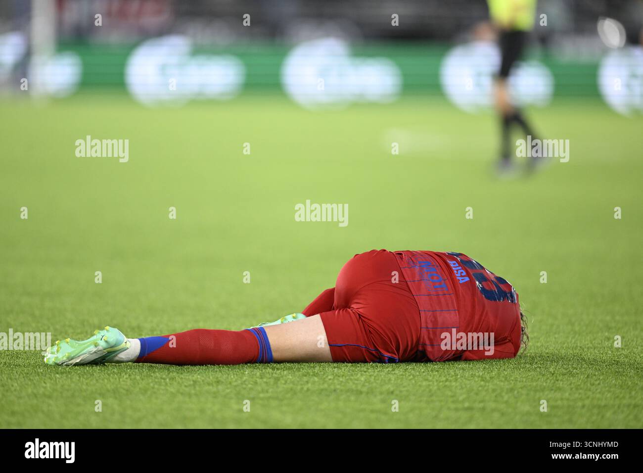 Stavanger 20250921. Moldes Birk Risa down with injury during the elite ...