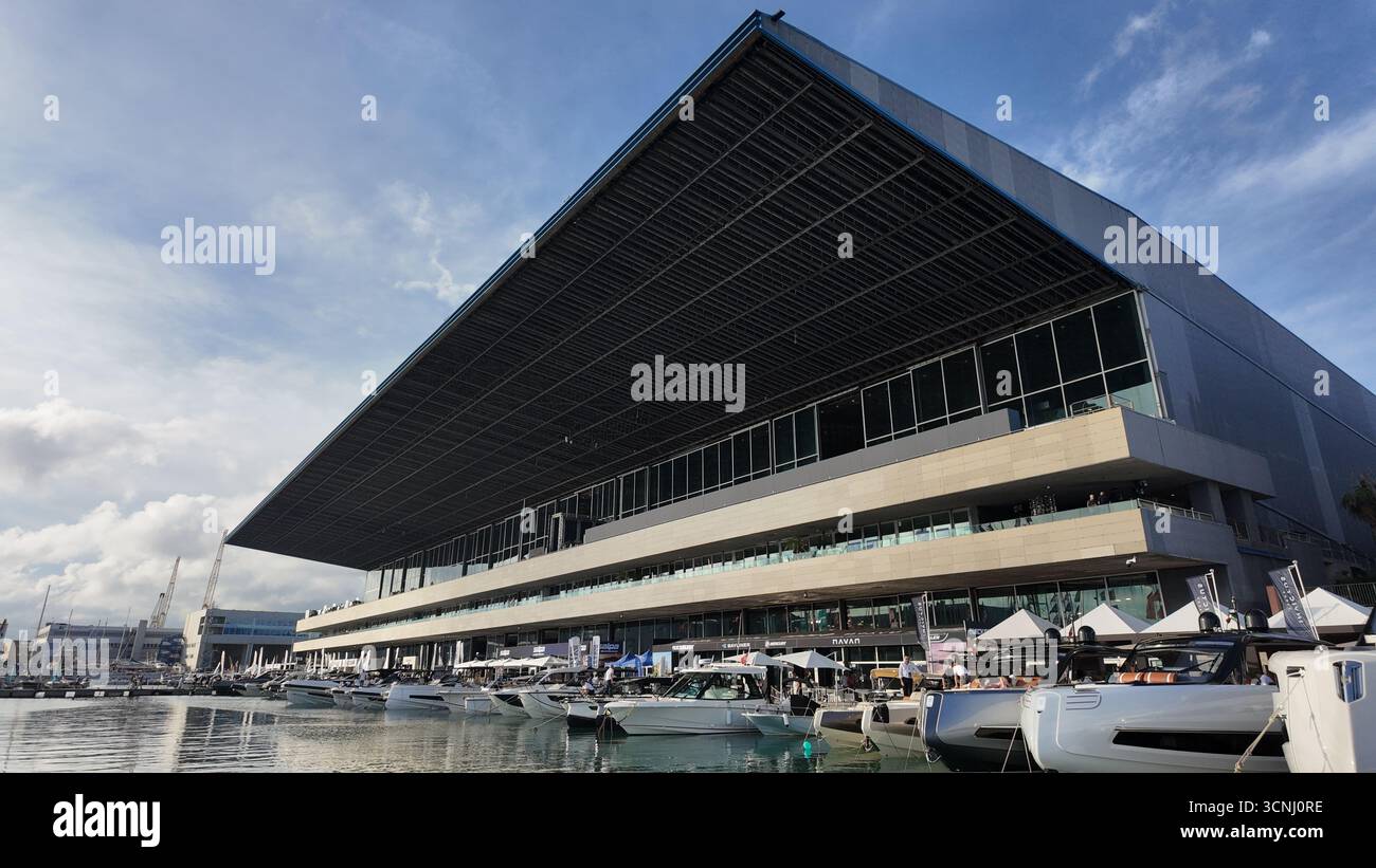 Genoa, Italy. 21 September 2025. General view of the exhibition halls ...