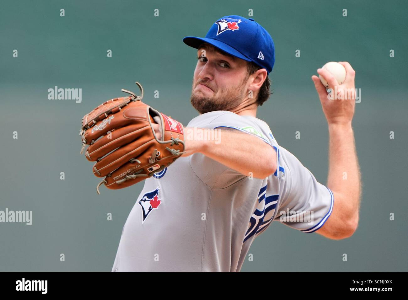 Toronto Blue Jays starting pitcher Trey Yesavage throws during the ...