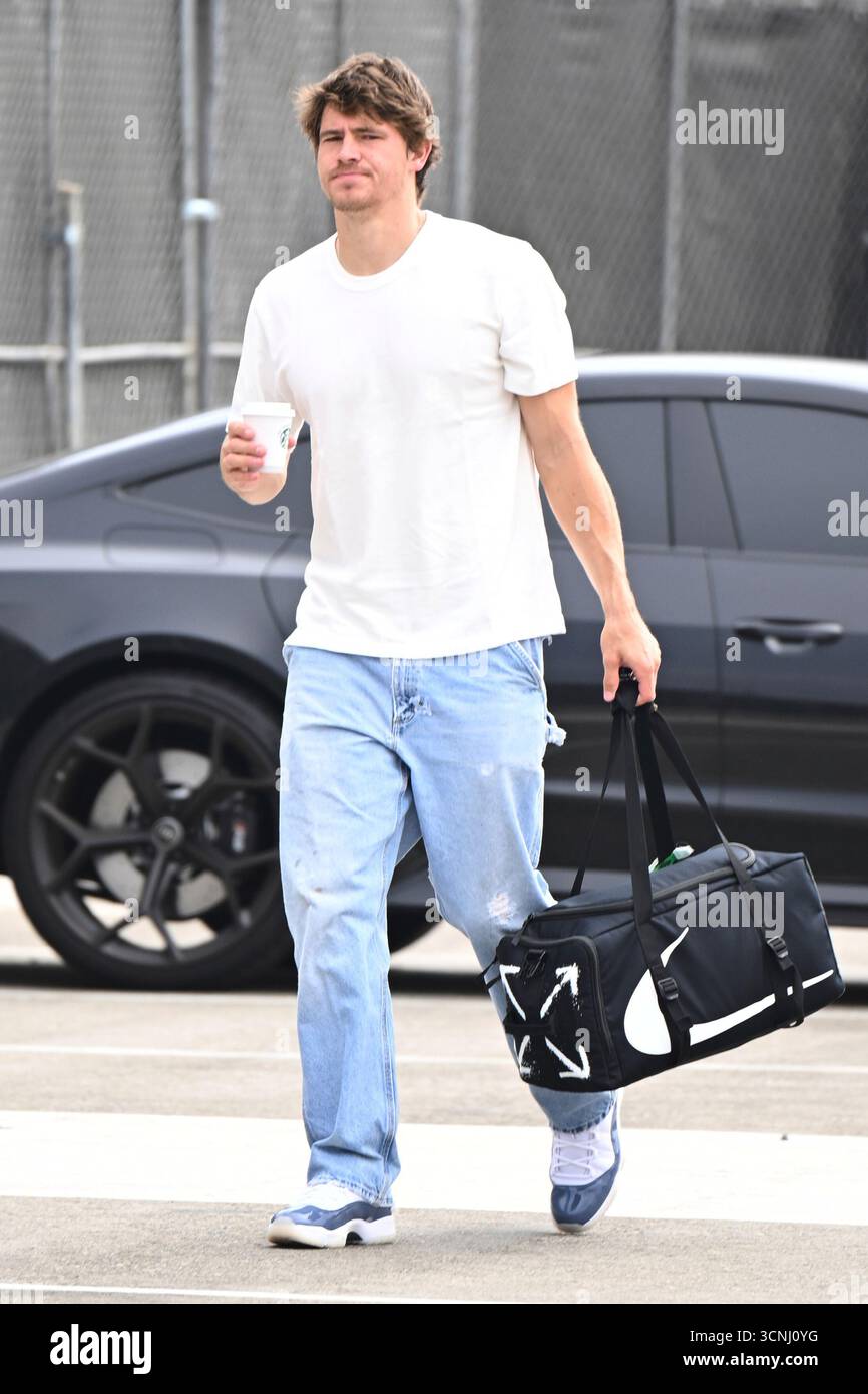 Los Angeles Chargers quarterback Justin Herbert arrives at SoFi Stadium ...