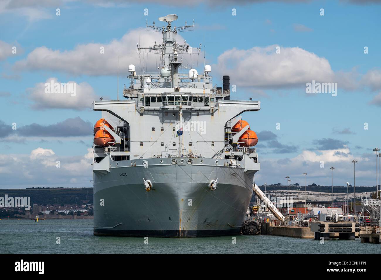 The RFA Argus (A 135) , a casualty receiving or hospital ship with the ...