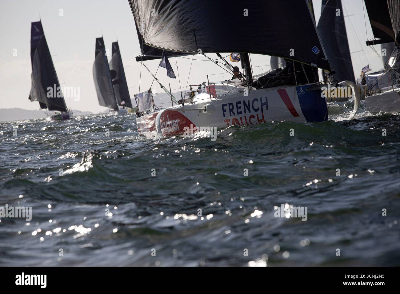 Several boats during the La Solitaire du Figaro Paprec regatta, in the ...
