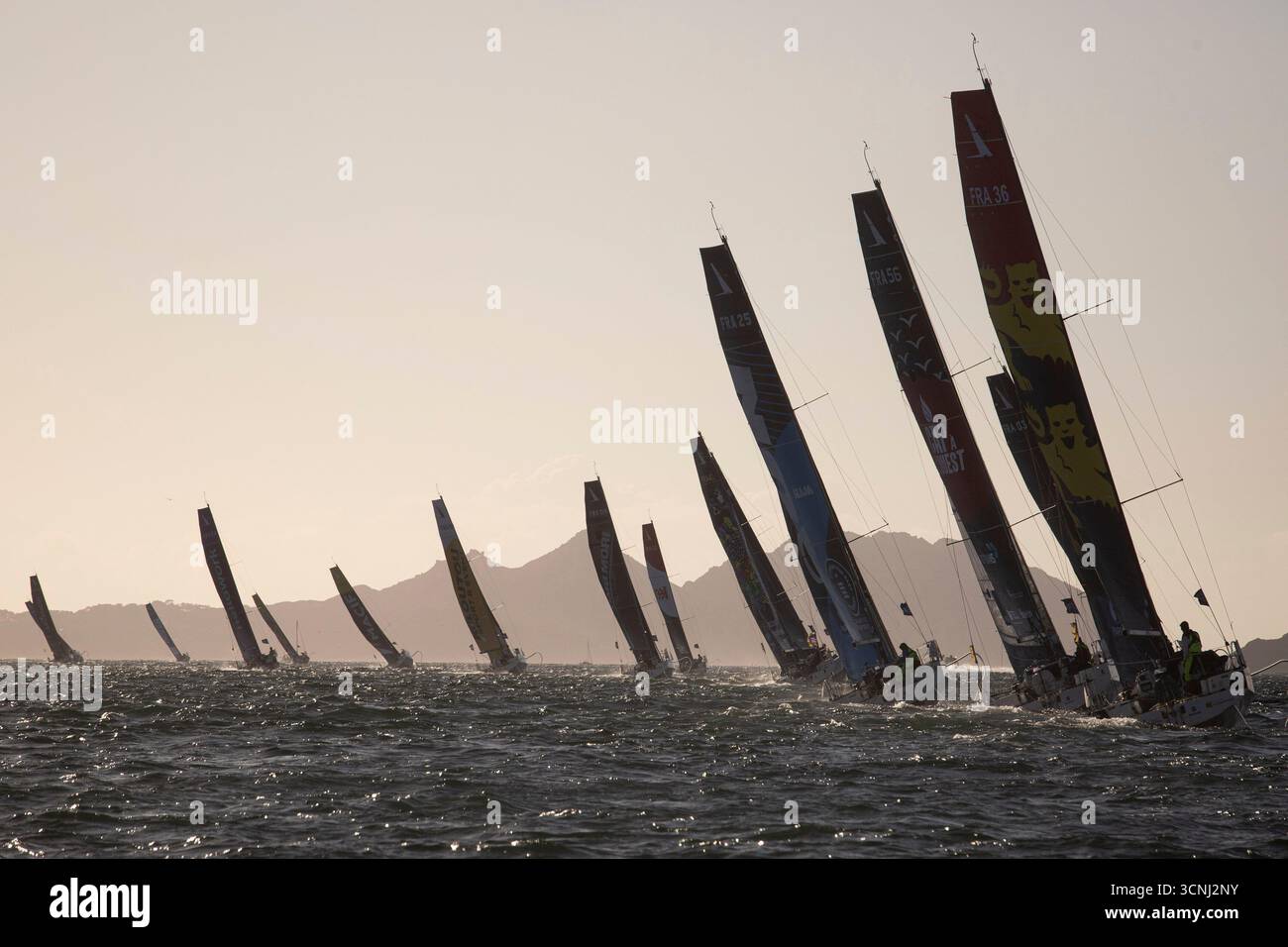 Several boats during the La Solitaire du Figaro Paprec regatta, in the ...