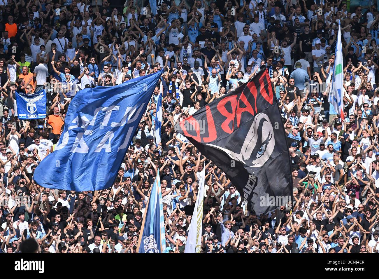 Lazio fans during the serie A Enilive match between SS Lazio v Roma at ...