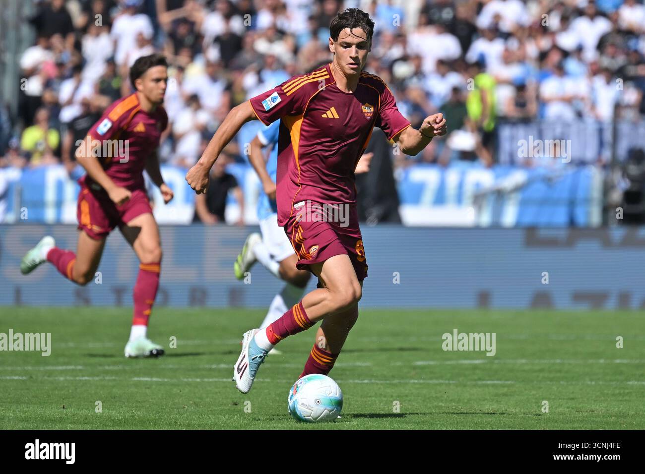Niccolo Pisilli of AS Roma during the serie A Enilive match between SS ...