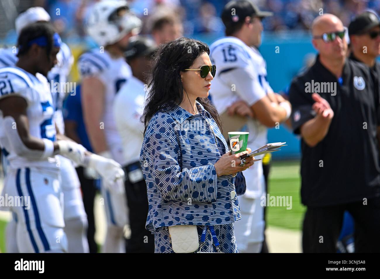 Indianapolis Colts owner Carlie Irsay-Gordon on the sideline during the ...