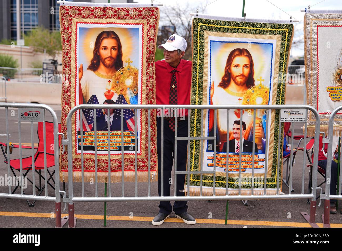 Paul Vu and other church members from Houston gather outside of a ...