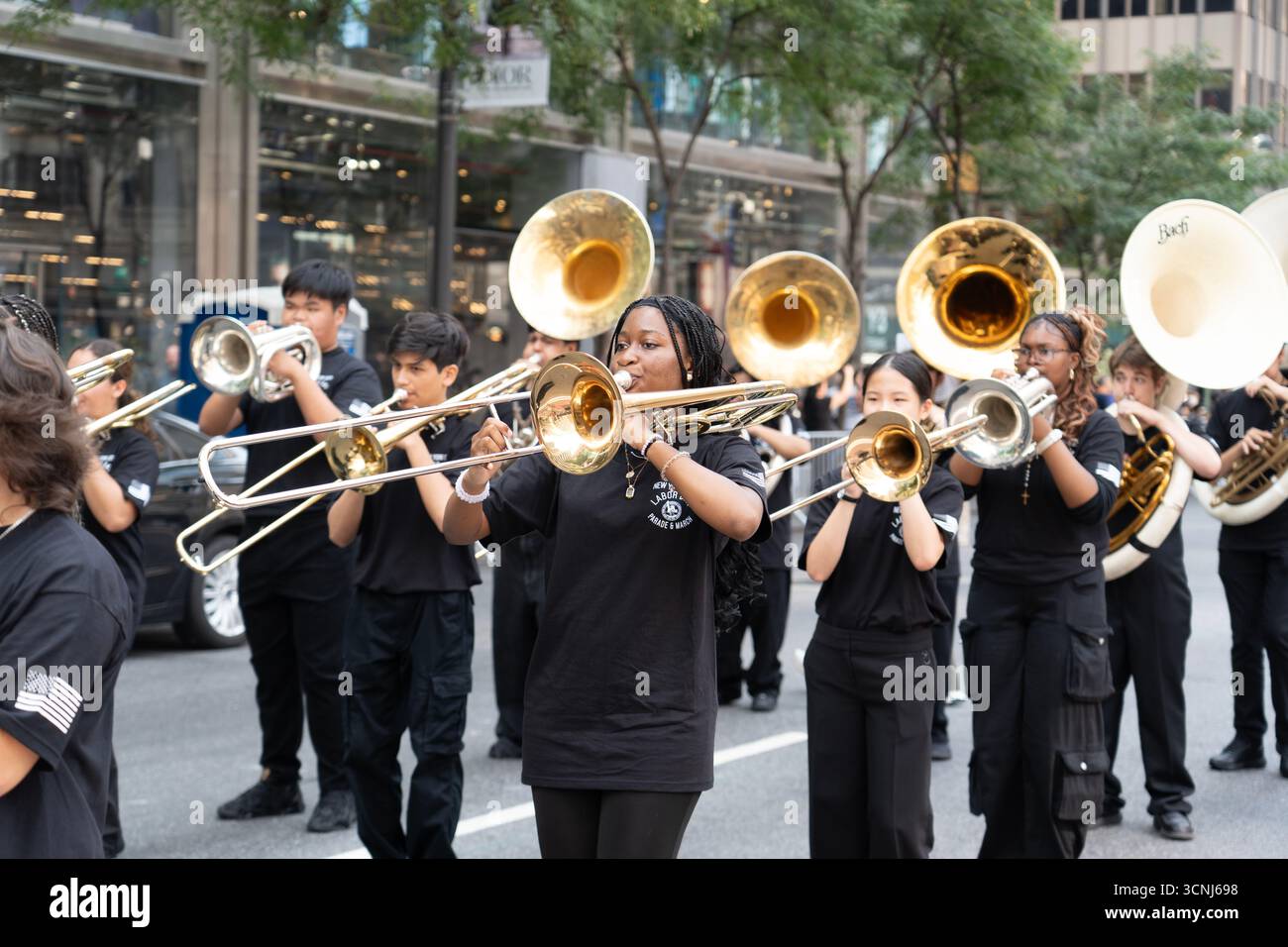 The All City High School Marching Band of New York City leads the 2025 ...