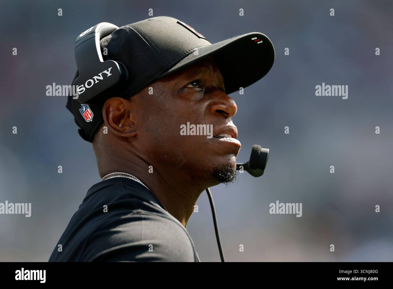 Atlanta Falcons head coach Raheem Morris watches during the second half ...