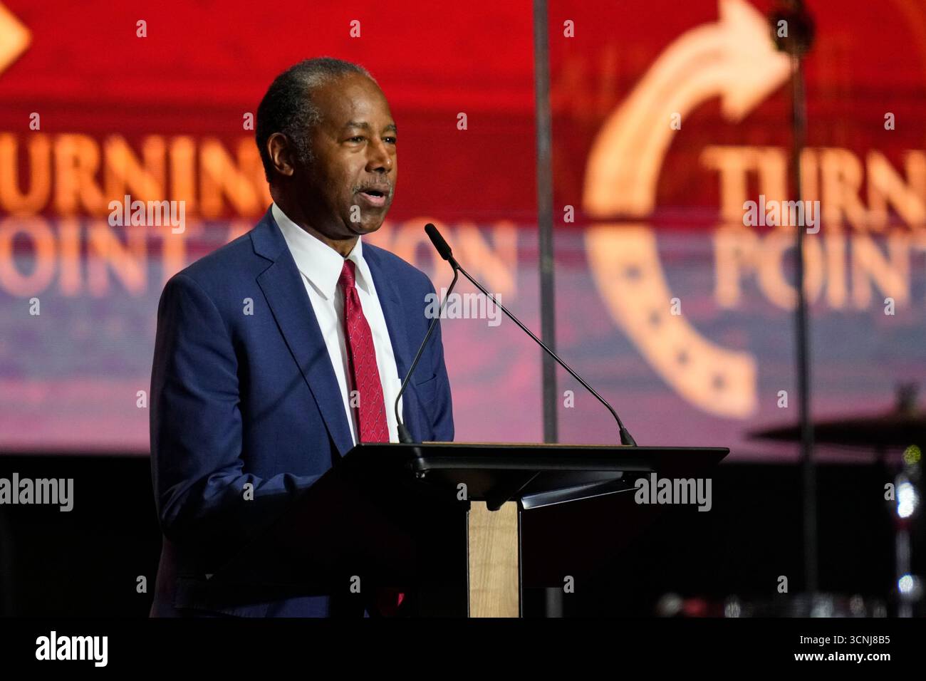 Dr. Ben Carson speaks at a memorial for conservative activist Charlie ...