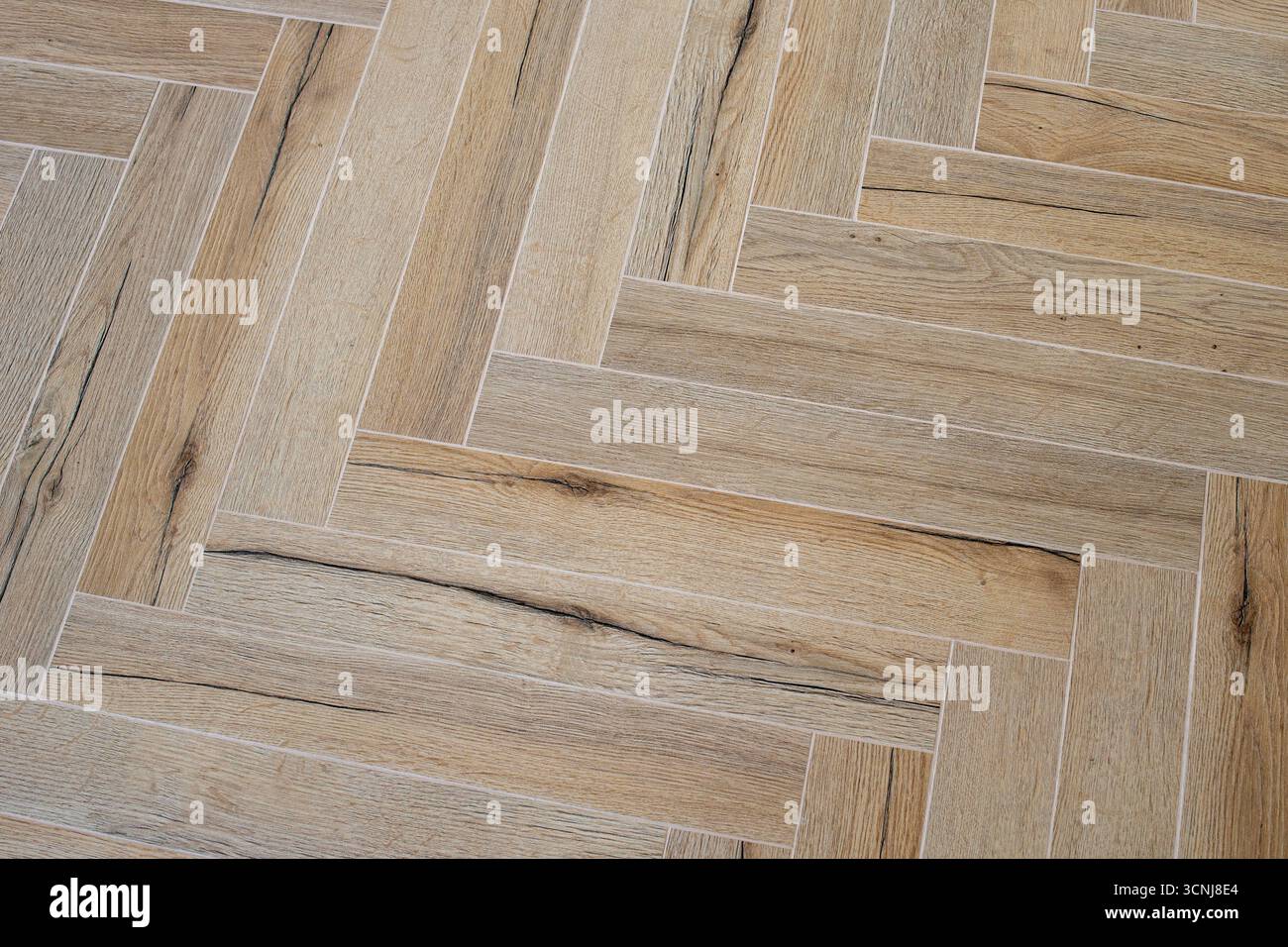 Herringbone floor made of tile rectangles resembling wood planks Stock ...