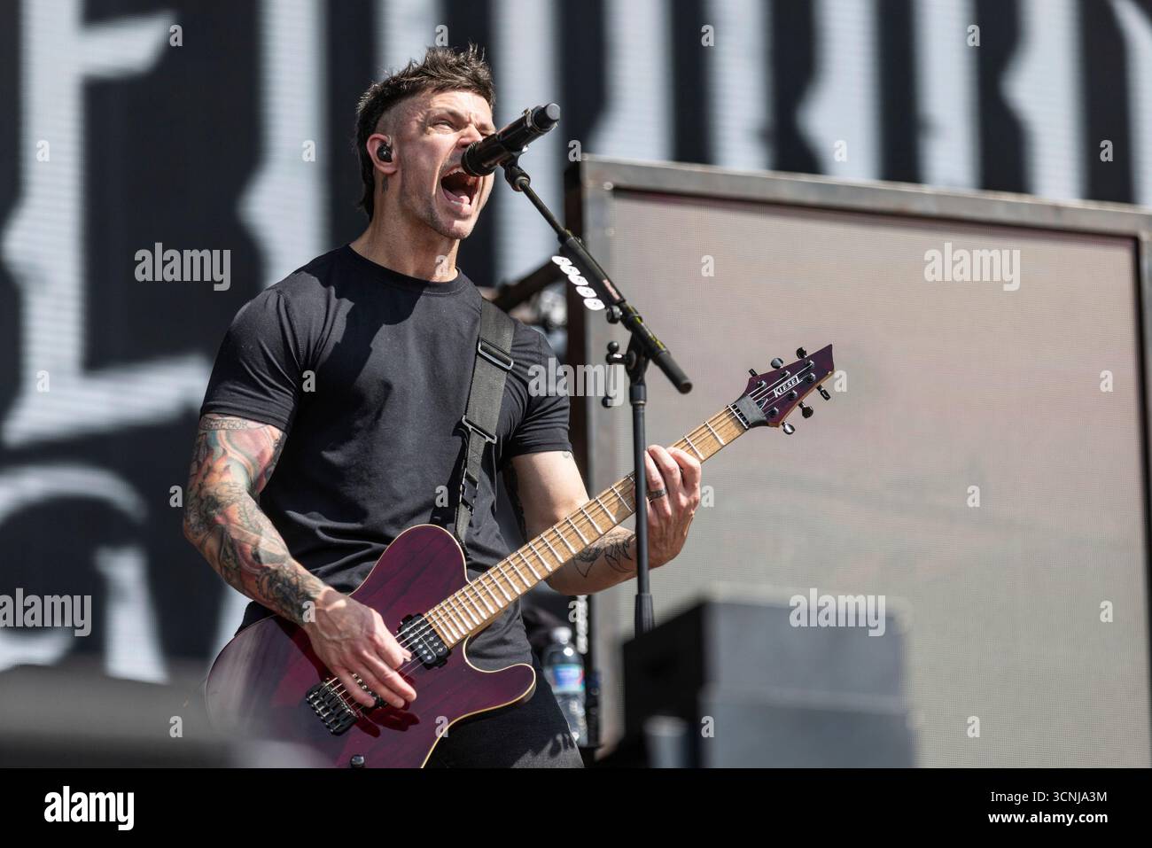 Kellen McGregor of Memphis May Fire performs during Louder Than Life ...