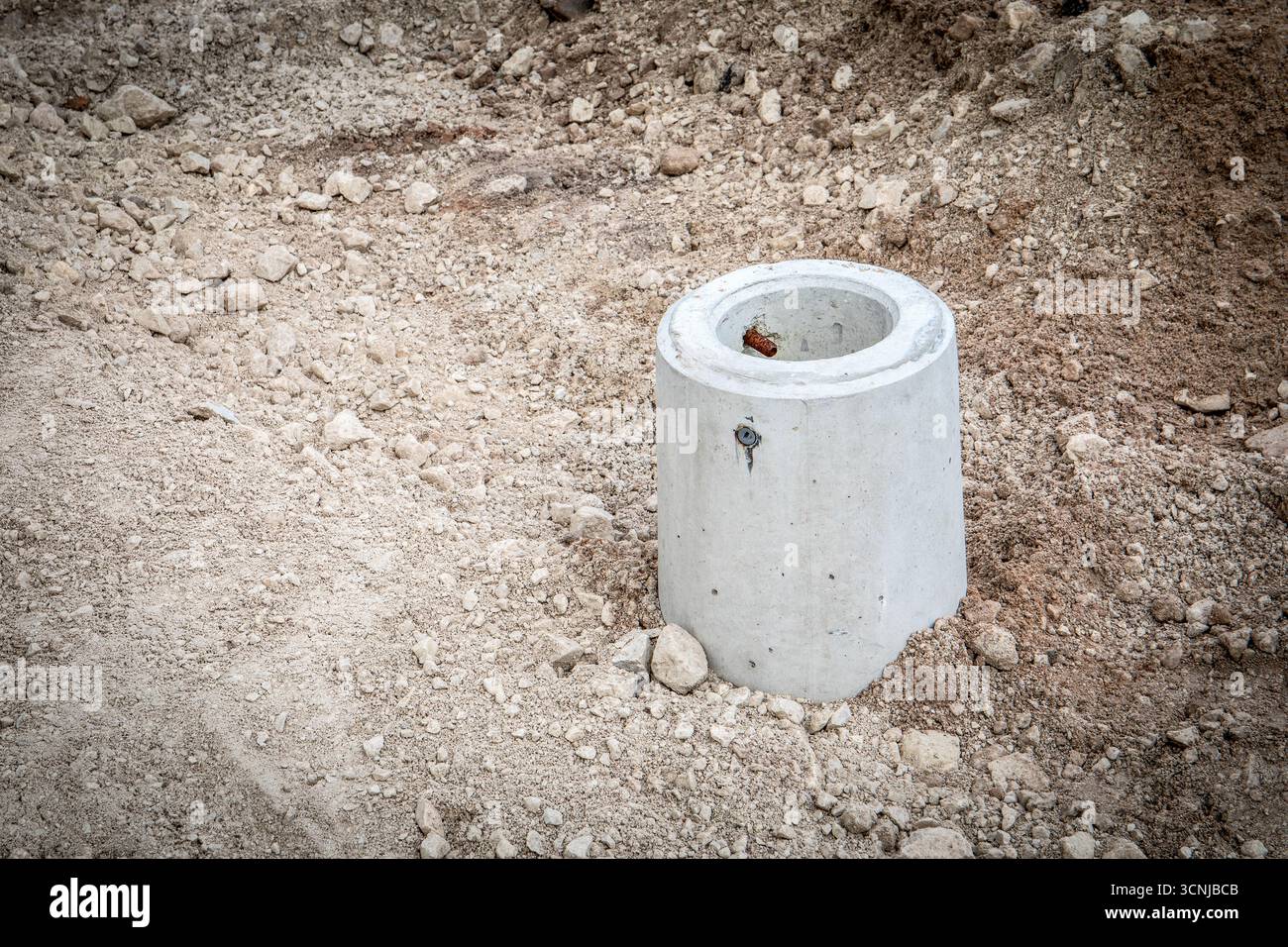 Concrete Foundation Base for Street Light Installation Stock Photo - Alamy