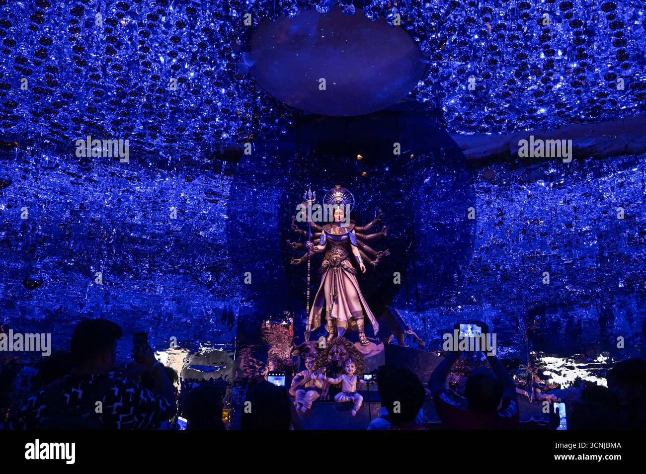 KOLKATA, INDIA - SEPTEMBER 21: A themed temporary structure named ...