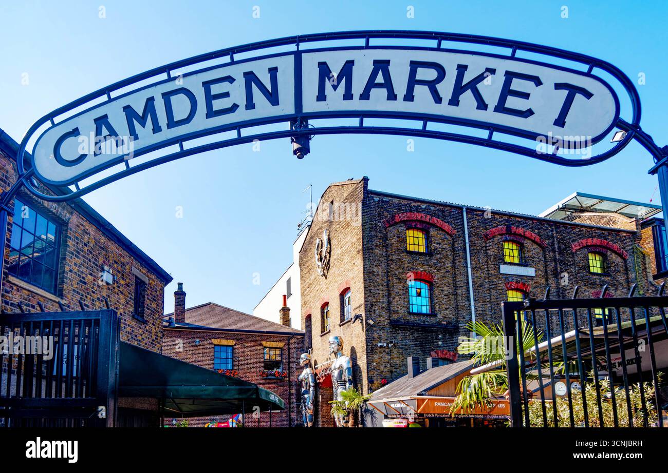 LONDON, ENGLAND - Aug 28, 2025: Camden Market in North London is a ...