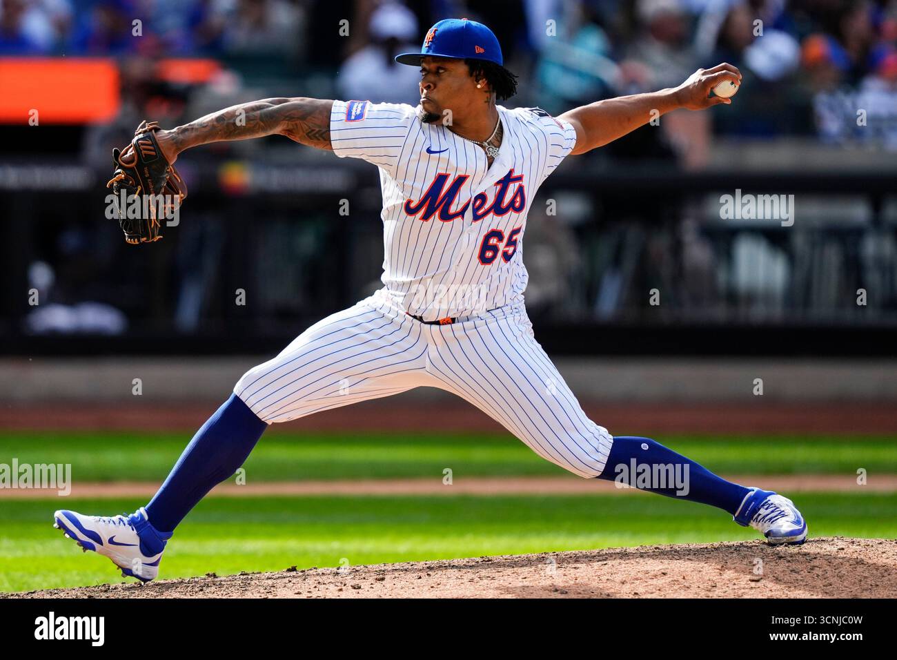 New York Mets pitcher Gregory Soto throws during the eighth inning of a ...