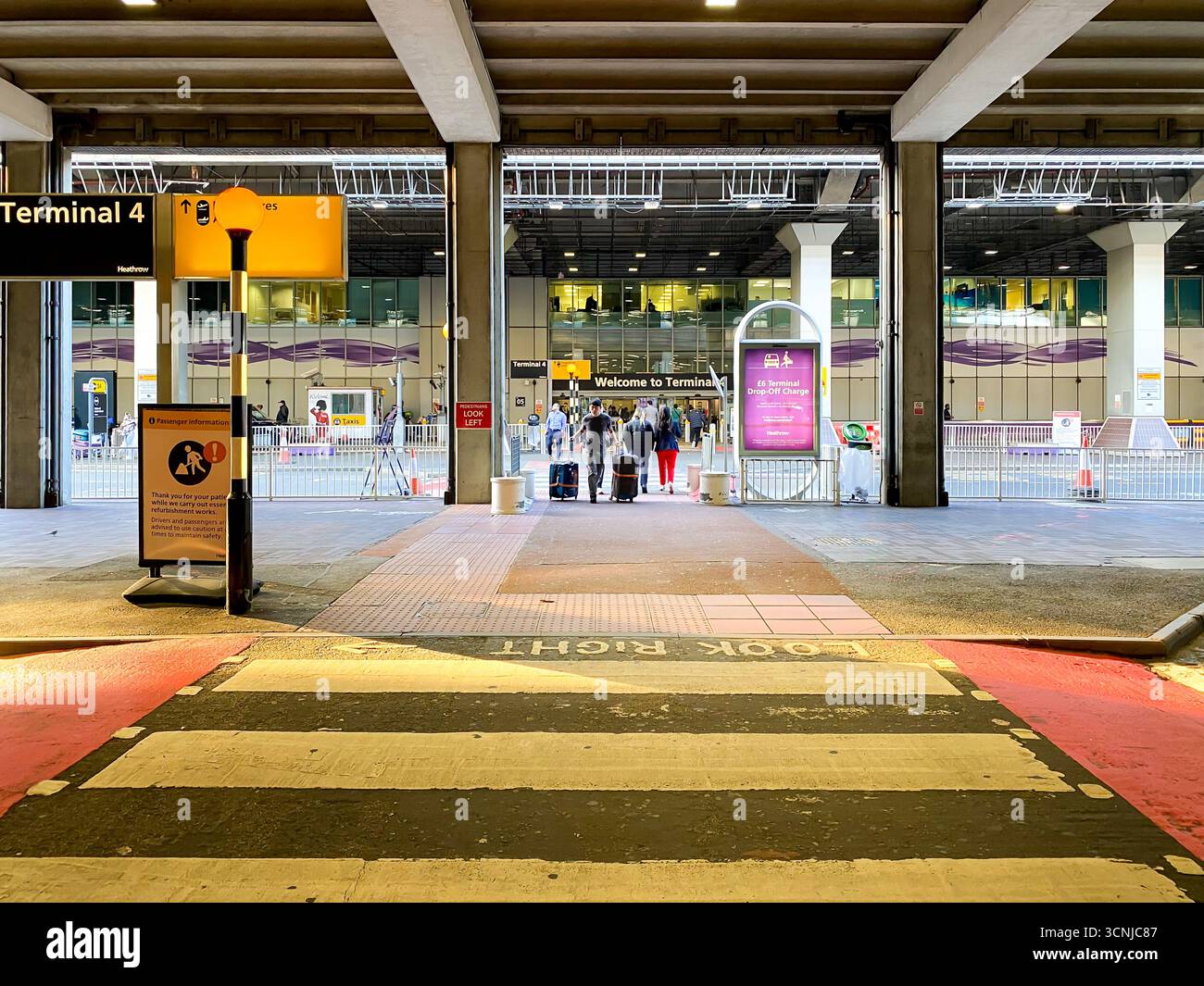 A pedestrian crossing inside the short stay car park at London Heathrow ...