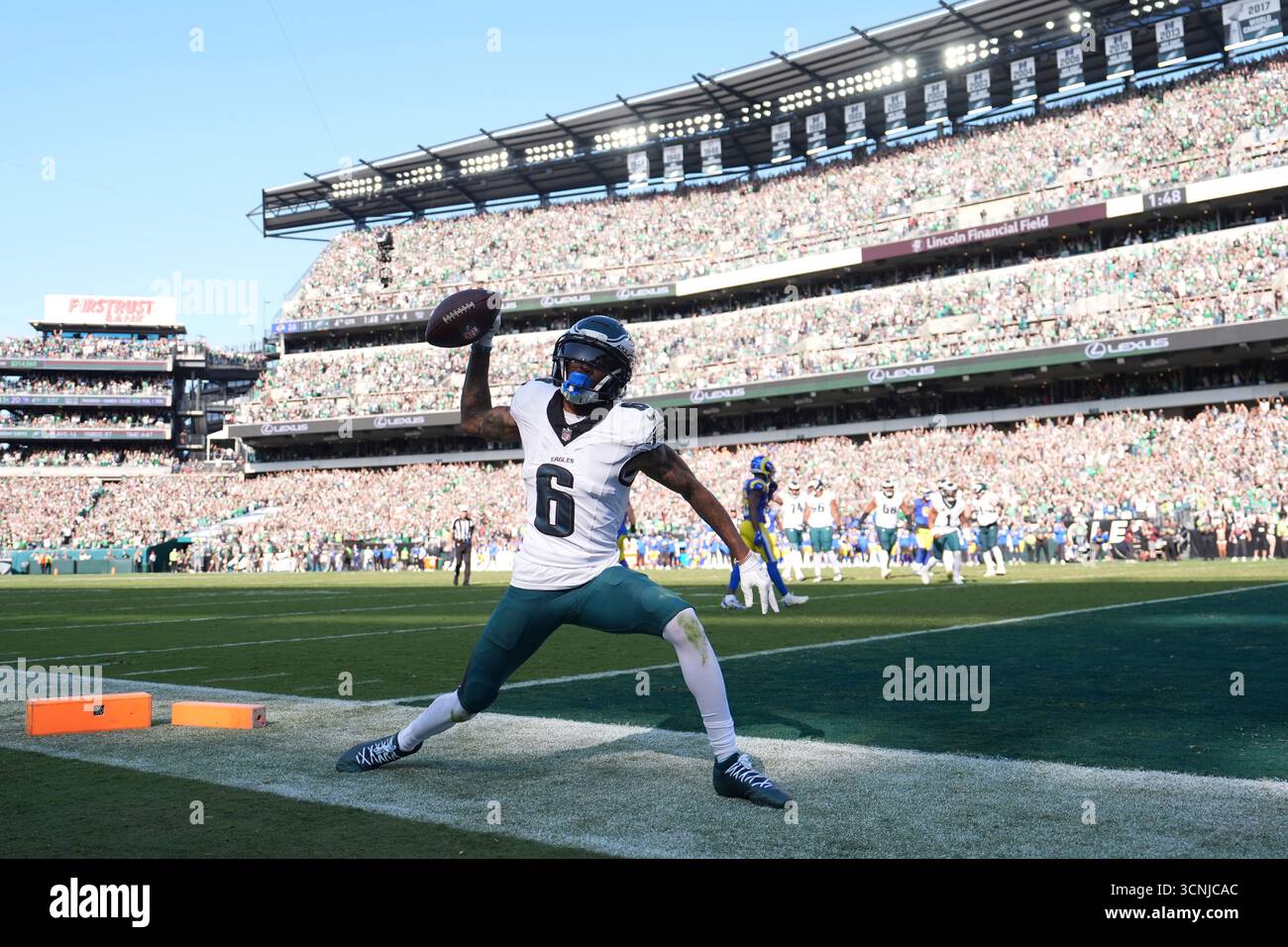 Philadelphia Eagles wide receiver DeVonta Smith celebrates after ...