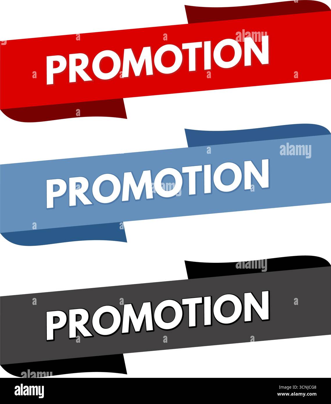Set of three promotion ribbons - vector illustration Stock Vector Image ...