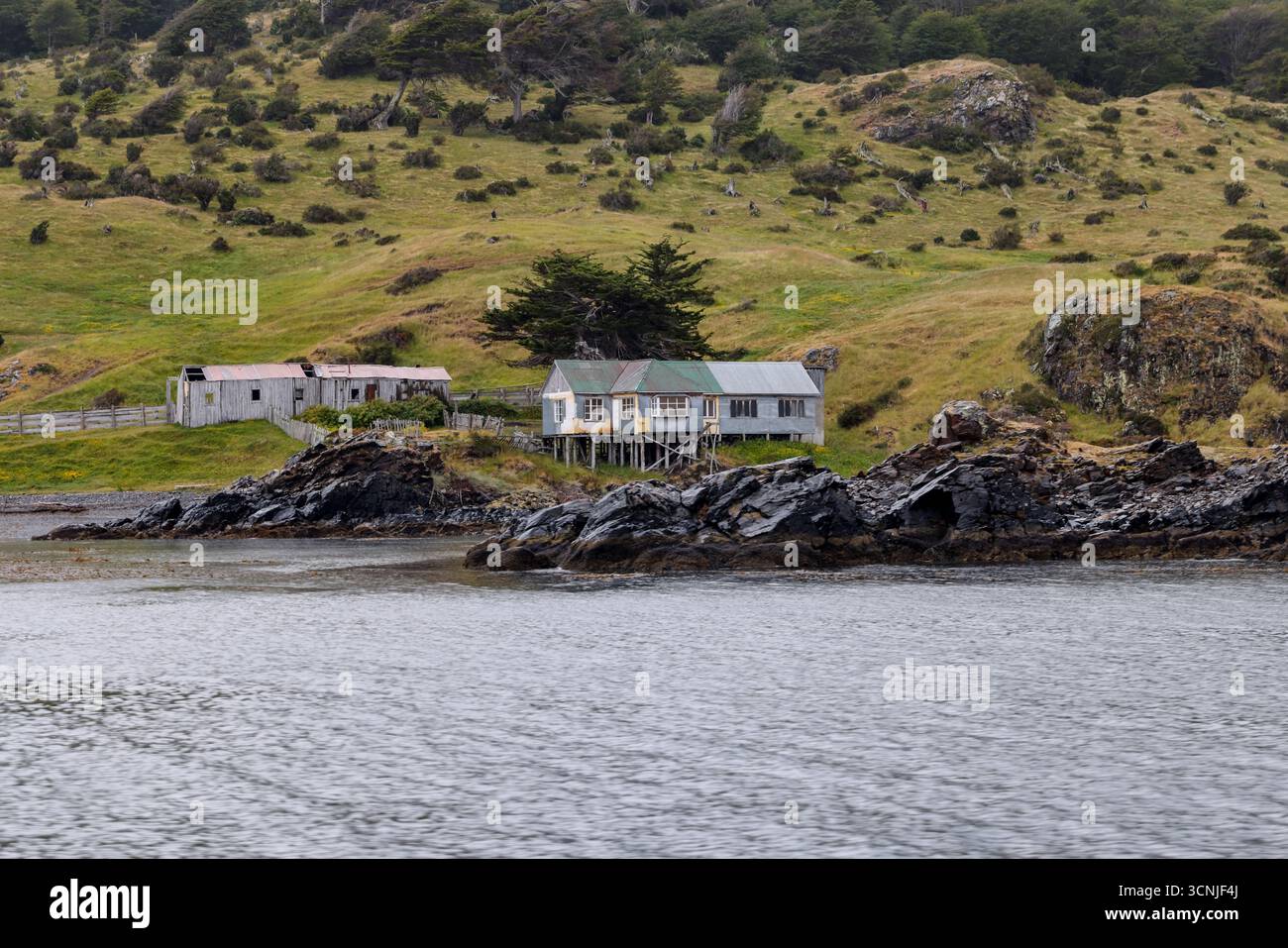 emote, weathered homes on the isolated islands of the Beagle Channel ...