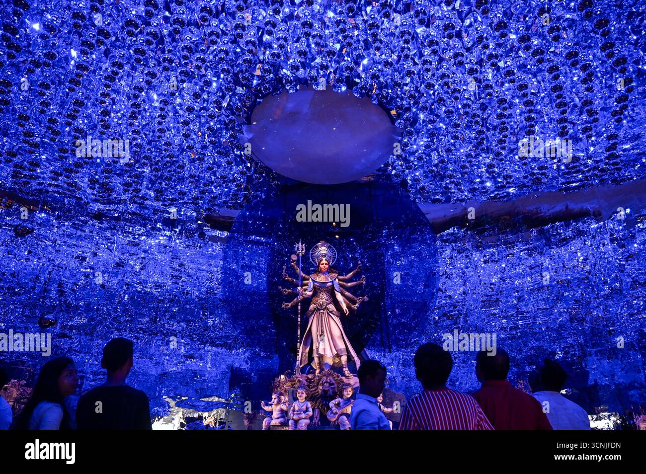 KOLKATA, INDIA - SEPTEMBER 21: A themed temporary structure named ...