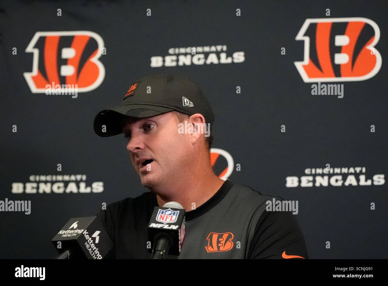 Cincinnati Bengals head coach Zac Taylor speaks after an NFL football ...