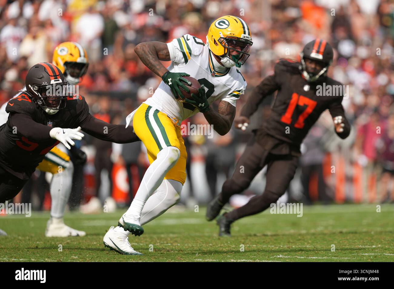 Green Bay Packers wide receiver Matthew Golden (0) runs during an NFL ...