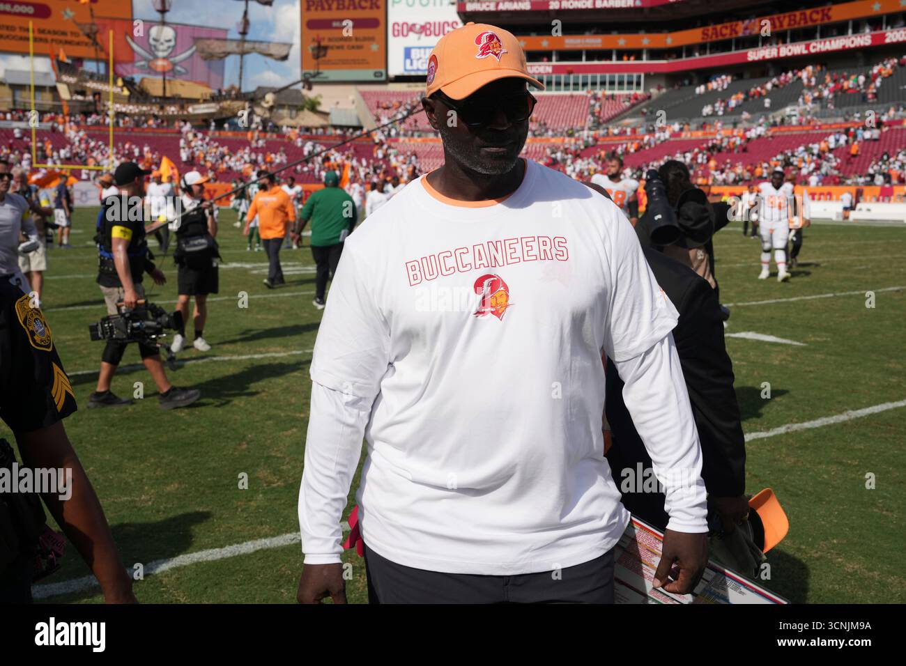 Tampa Bay Buccaneers head coach Todd Bowles leaves the field following ...