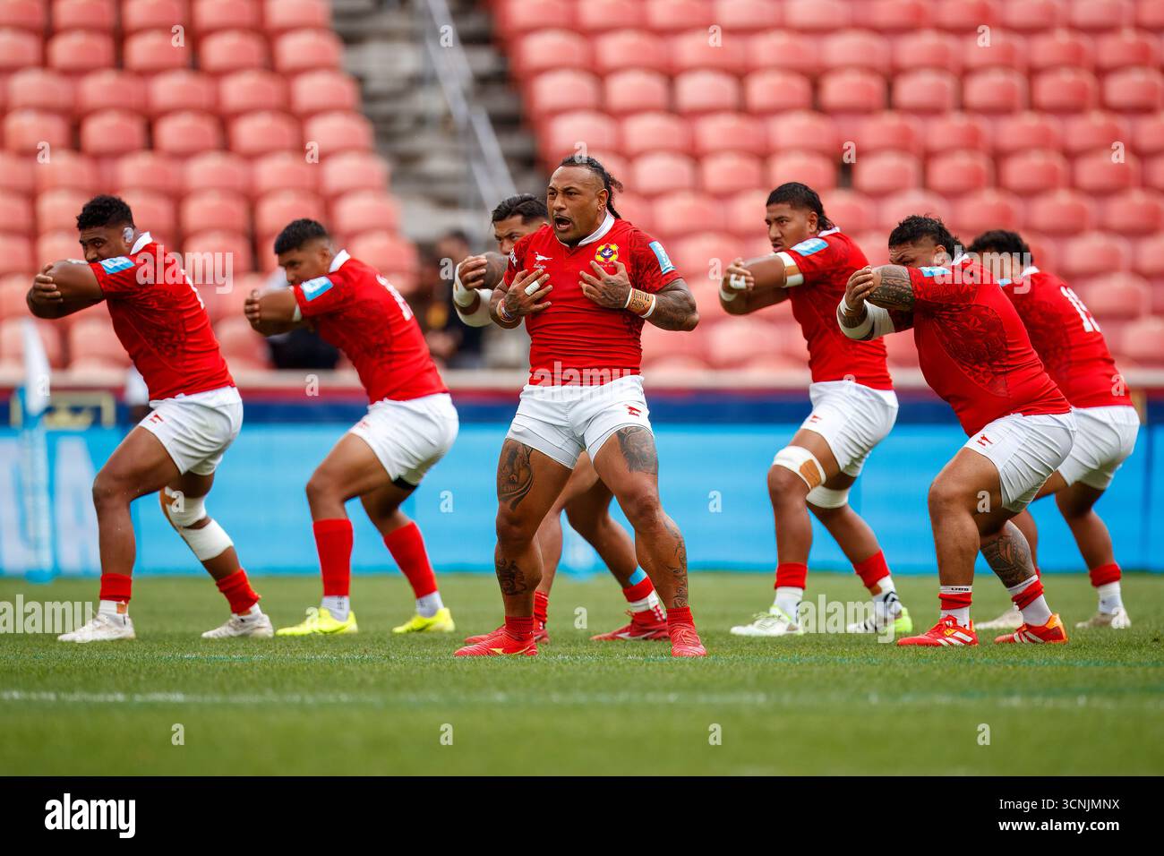 September 20, 2025, Sandy, Utah, USA: Members of Team Tonga perform a ...