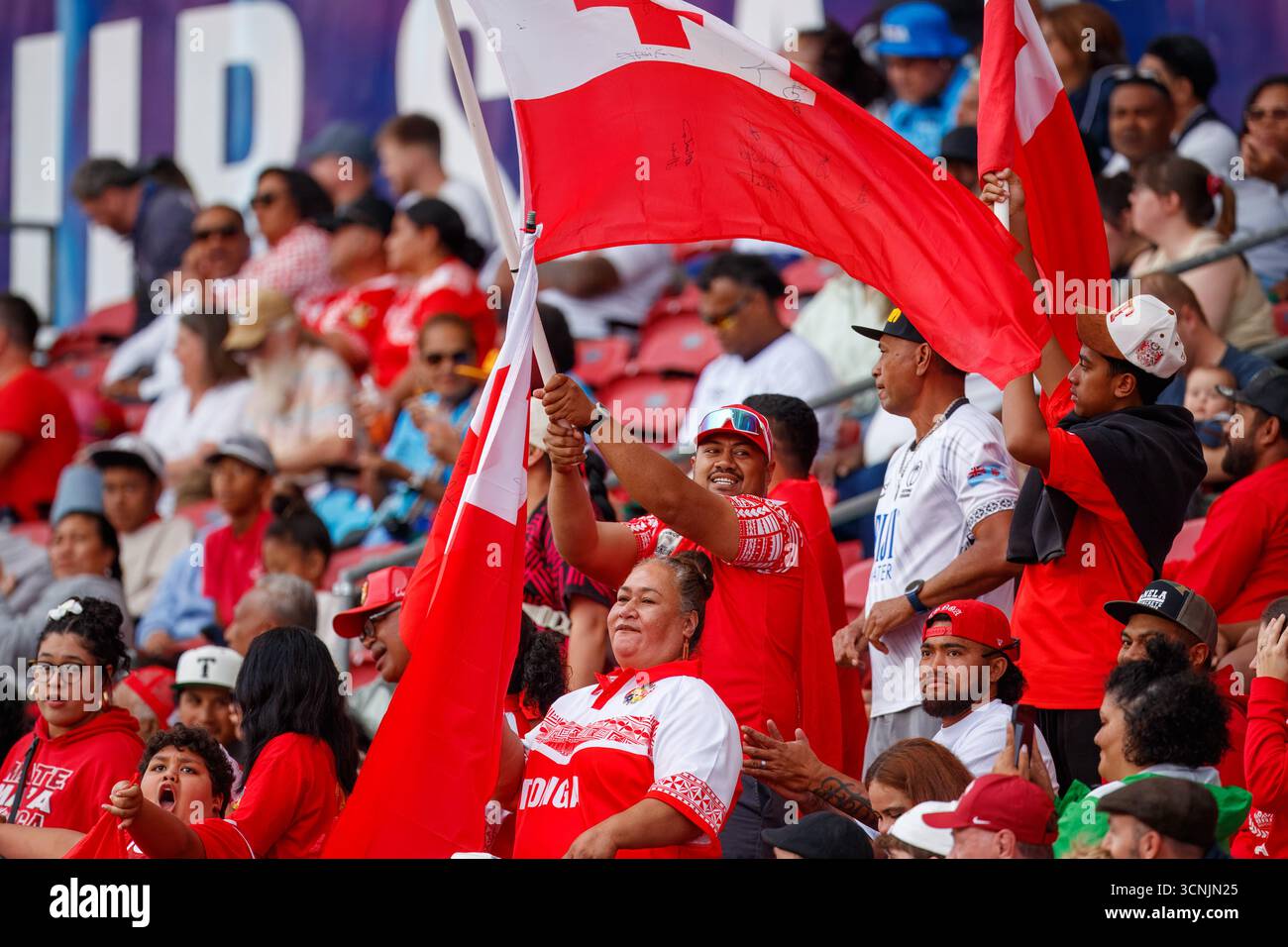 September 20, 2025, Sandy, Utah, USA: Fans celebrate Team Tonga during ...