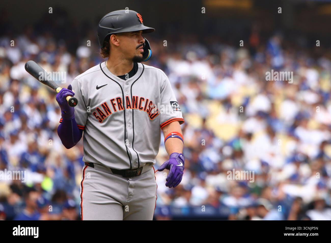 San Francisco Giants' Willy Adames looks on after striking out during ...