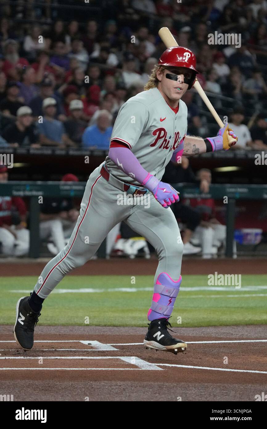 Philadelphia Phillies outfielder Harrison Bader (2) draws a walk ...