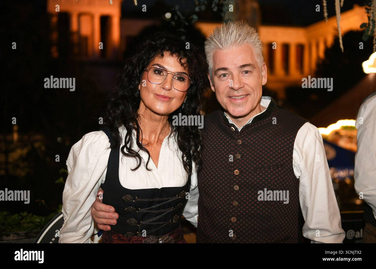 Comedian Michael Mittermeier, right, and singer Gudrun Allwang stand on ...