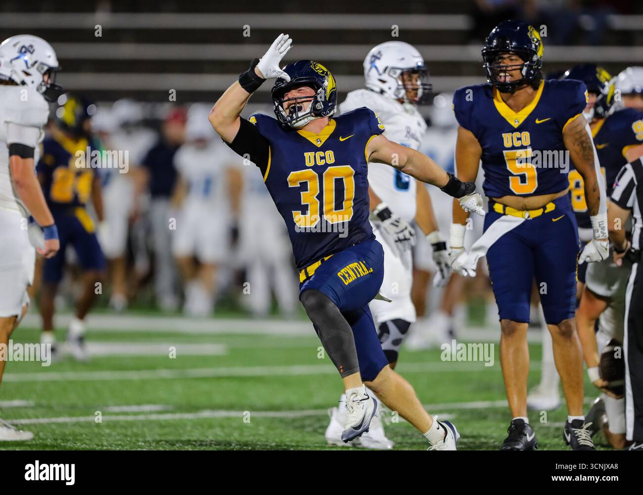September 20, 2025:.Central Oklahoma Bronchos linebacker Jack Puckett ...