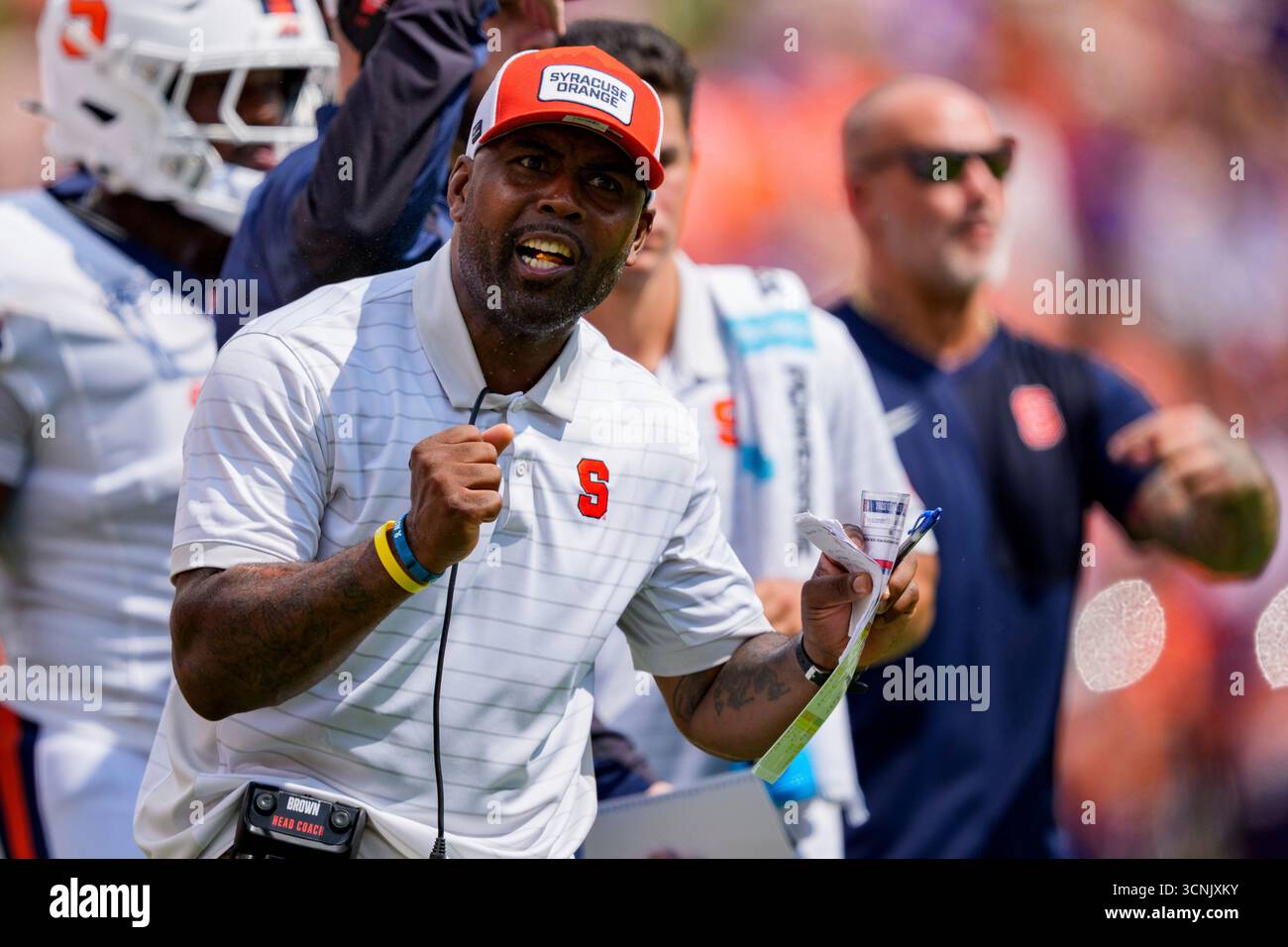 Syracuse head coach Fran Brown looks on against Clemson in the first ...