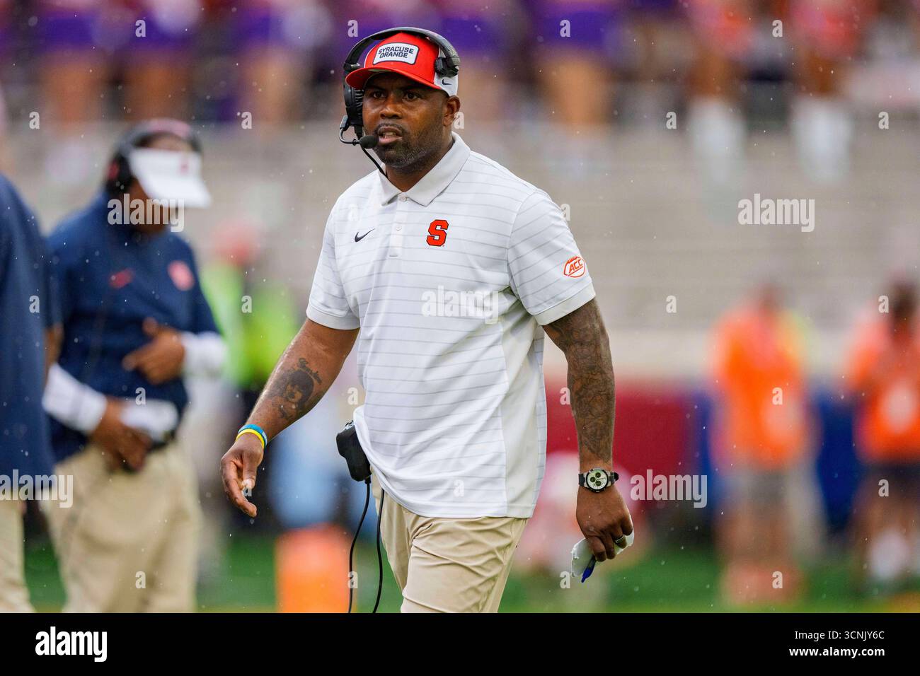 Syracuse head coach Fran Brown looks on in the second half of an NCAA ...