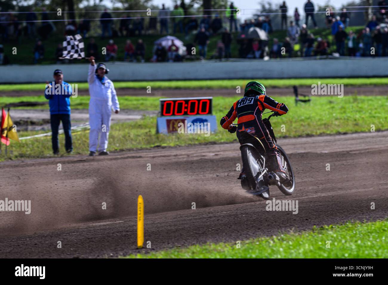 Zach Wajtknecht (109) of Great Britain crosses the line to win the ...